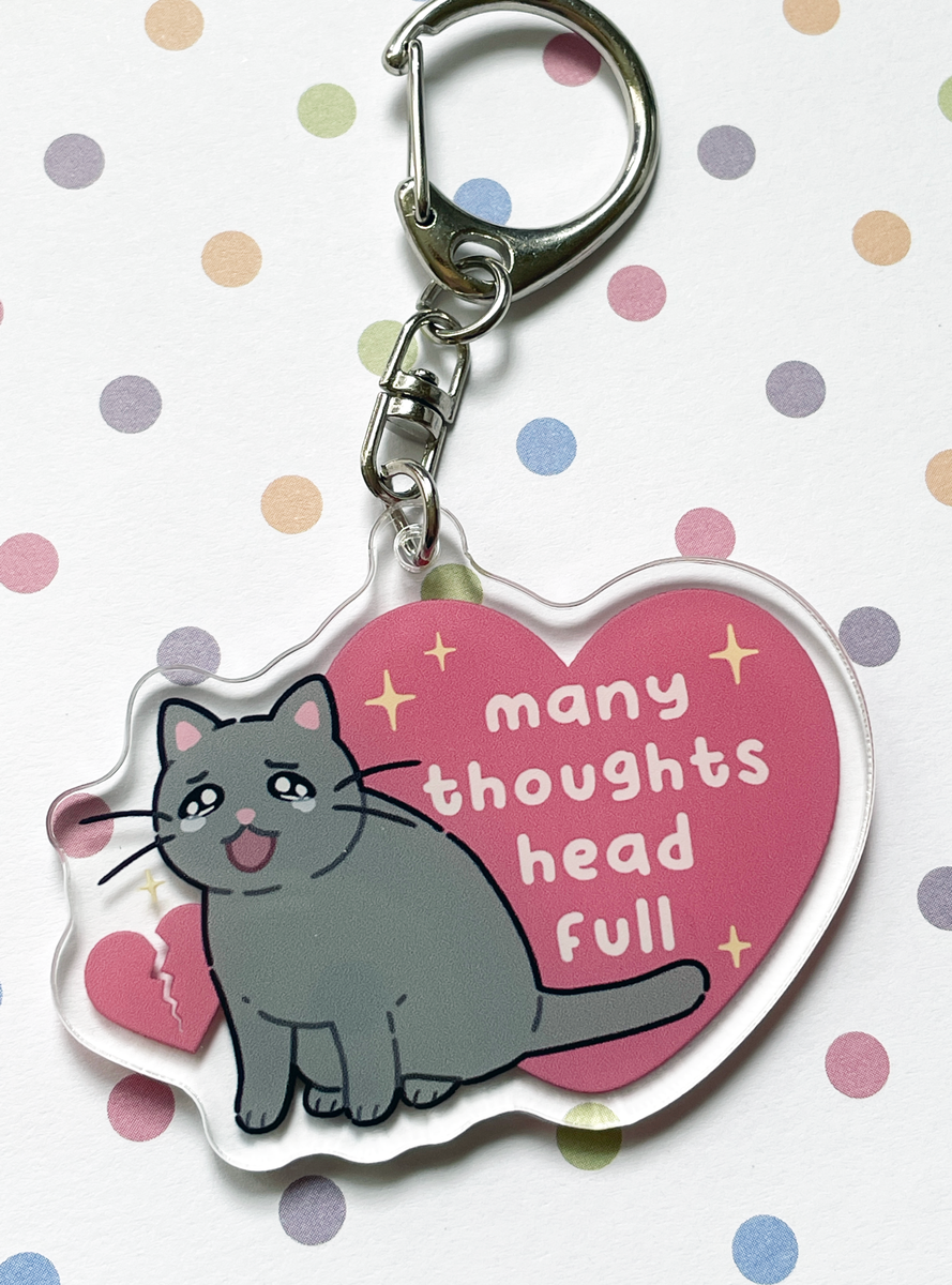 Many Thoughts, Head Full Keychain – mussyhead